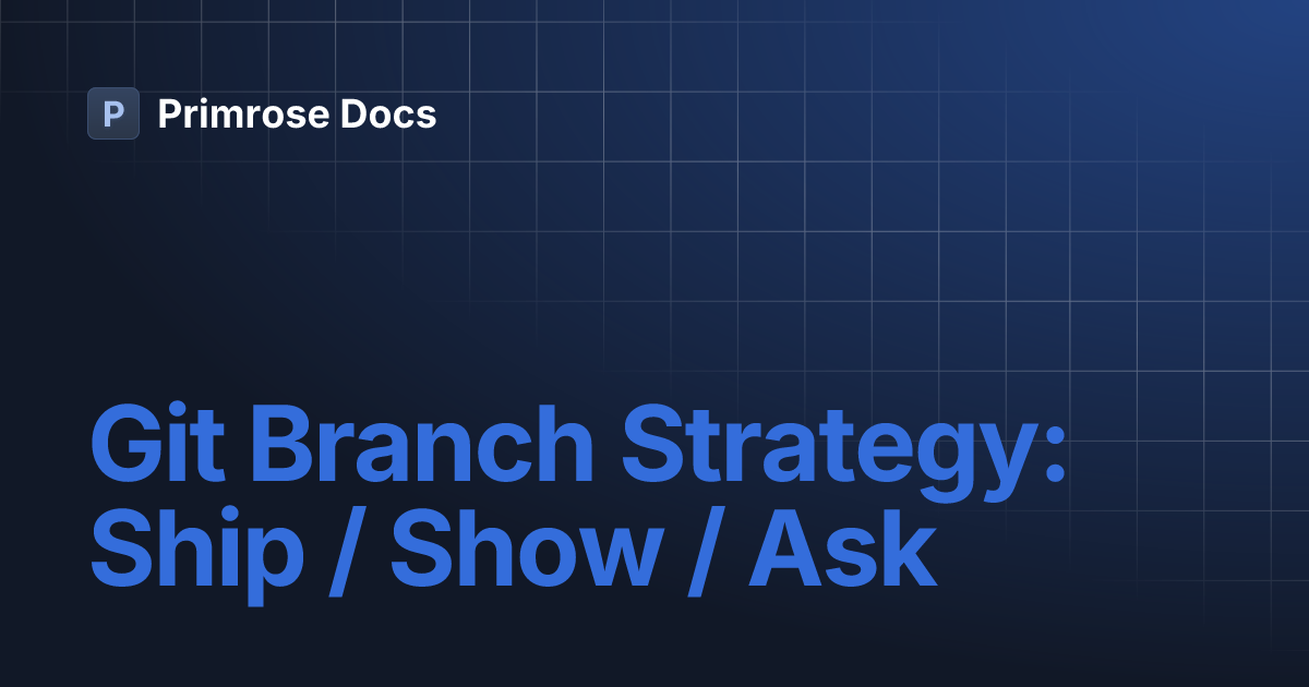 Git Branch Strategy: Ship / Show / Ask | Primrose Docs
